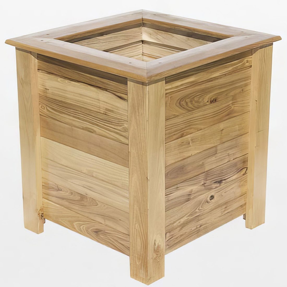 Bac à fleur carré en bois robinier acacia | Alternabois